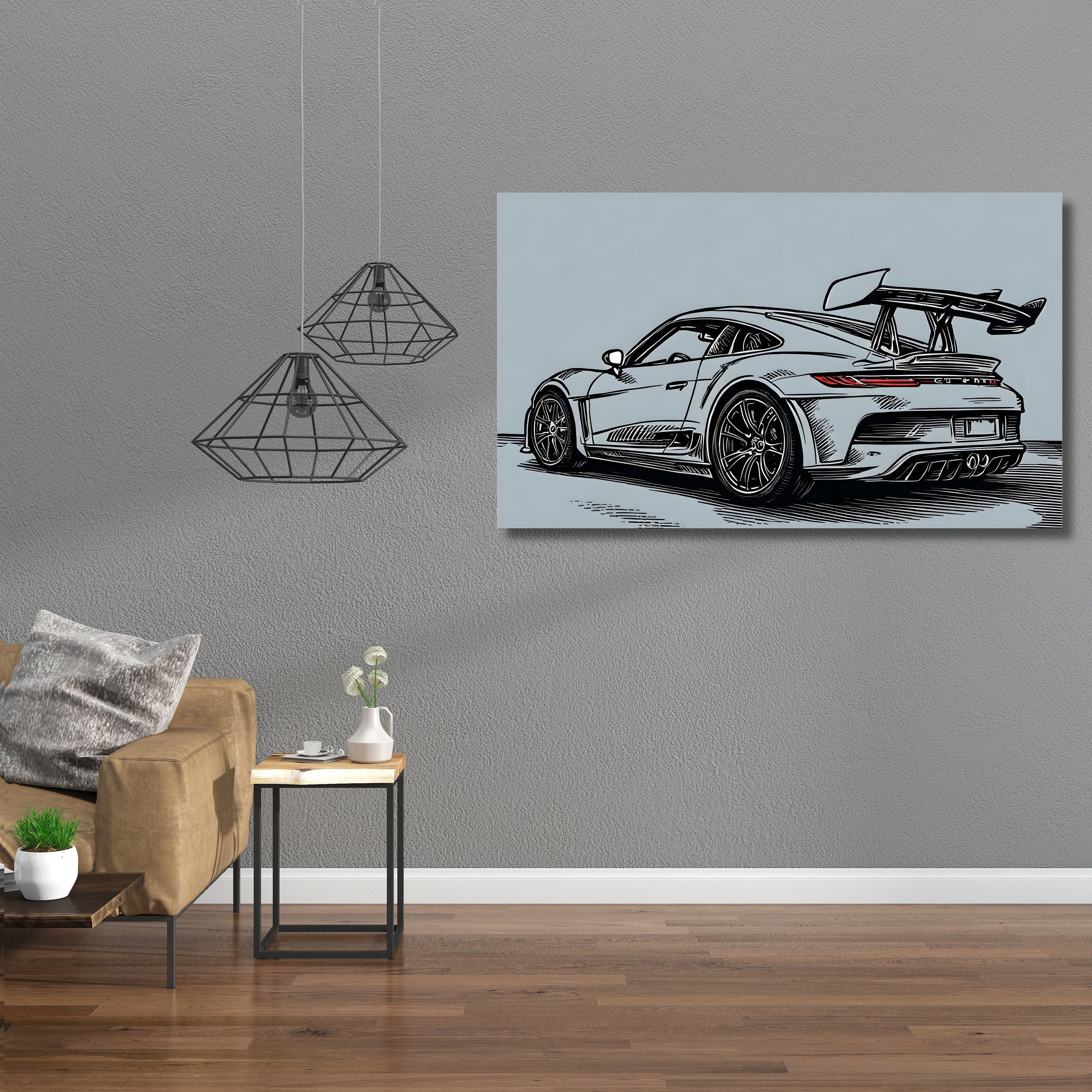 Porsche 911 Poster Porsche GT3 Canvas Print Porsche Wall Art Sport Car ...