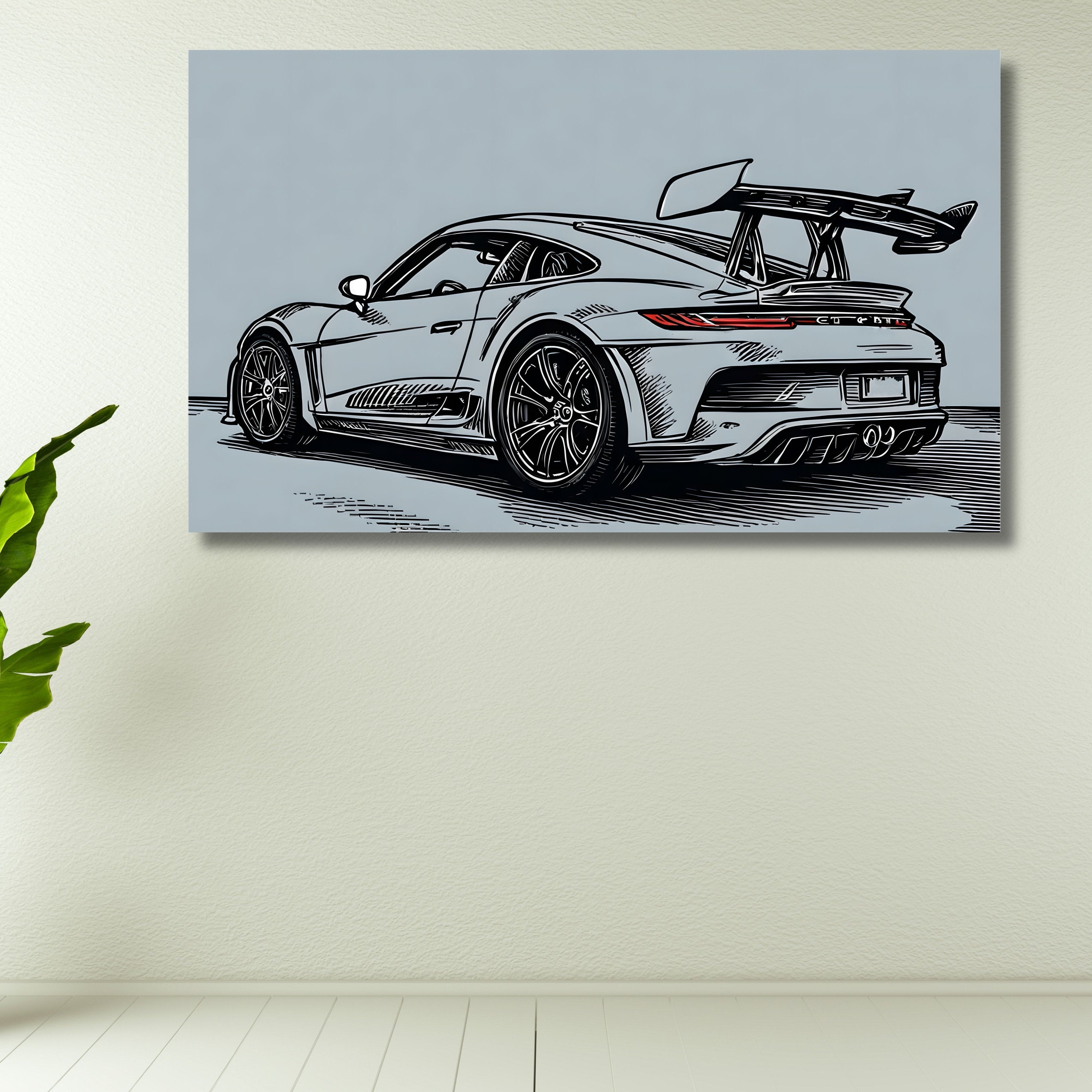 Porsche 911 Poster Porsche GT3 Canvas Print Porsche Wall Art Sport Car ...