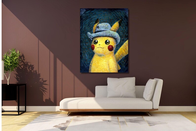 Pikachu Poster ,canvas,van Gogh Pikachu ,famous Artwork Poster ...