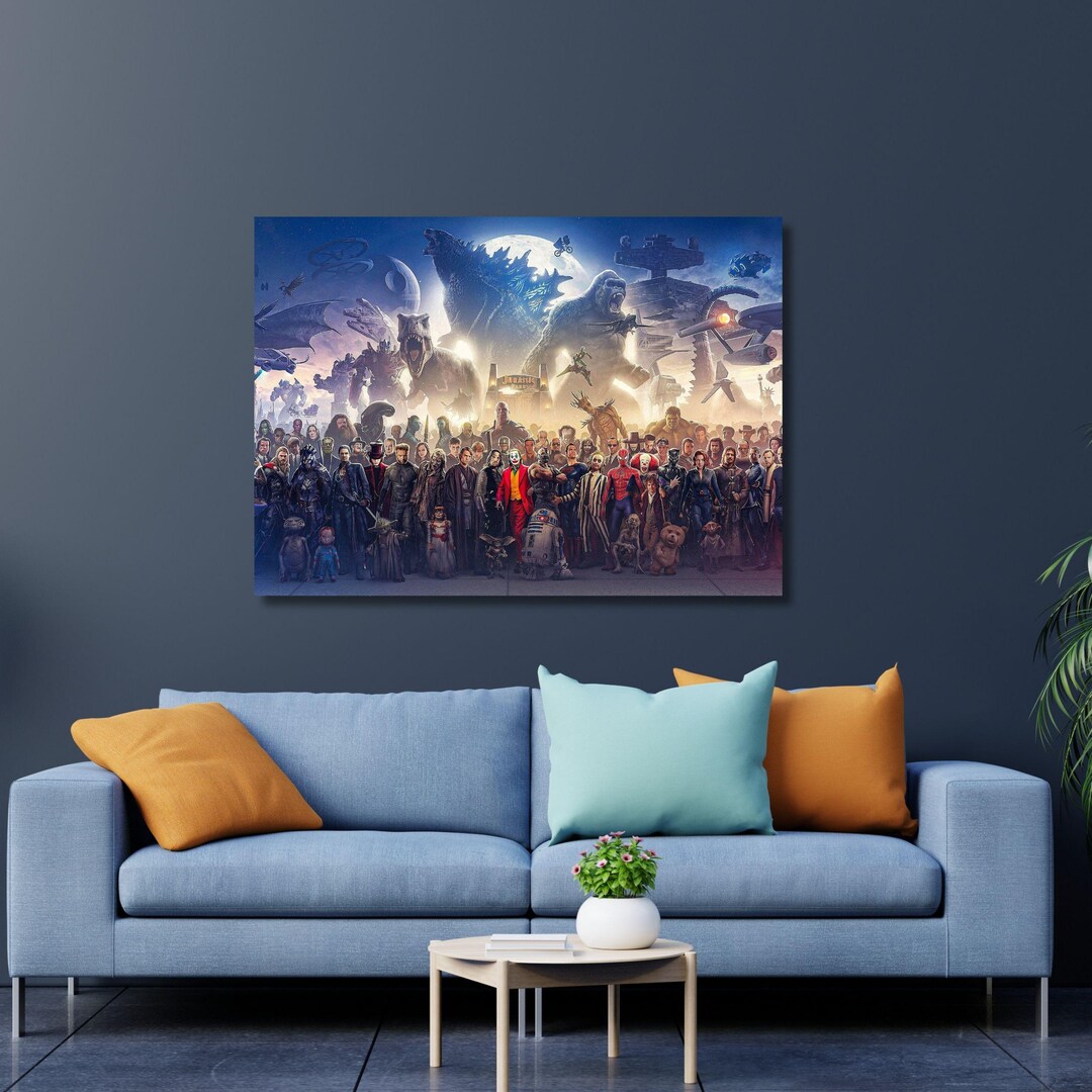 150 Movie Characters Canvas Wall Art, Iconic Film Collage Print, Pop ...