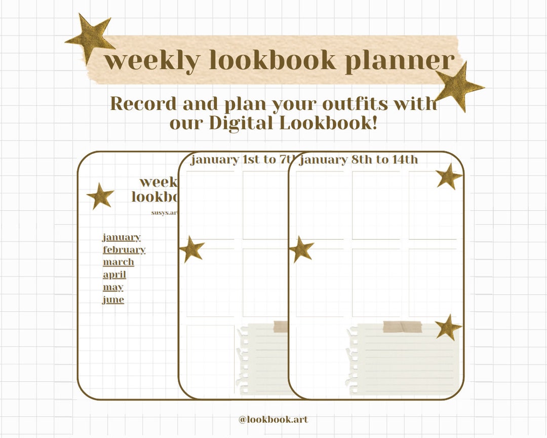 Weekly Lookbook, Digital Planner, Outfit Planner, Digital Journal, 2024 ...