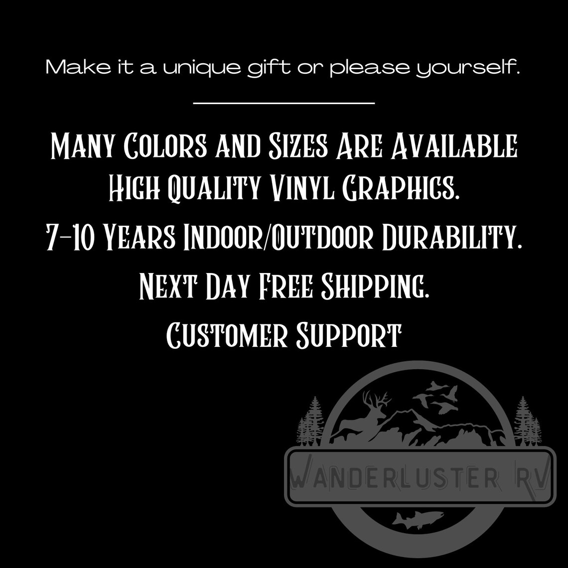 Personalized Camper RV Decal / Winter Forest, Nature, Wildlife Sticker ...