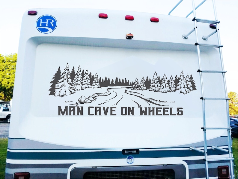 Personalized Camper RV Decal / Winter Forest, Nature, Wildlife Sticker ...