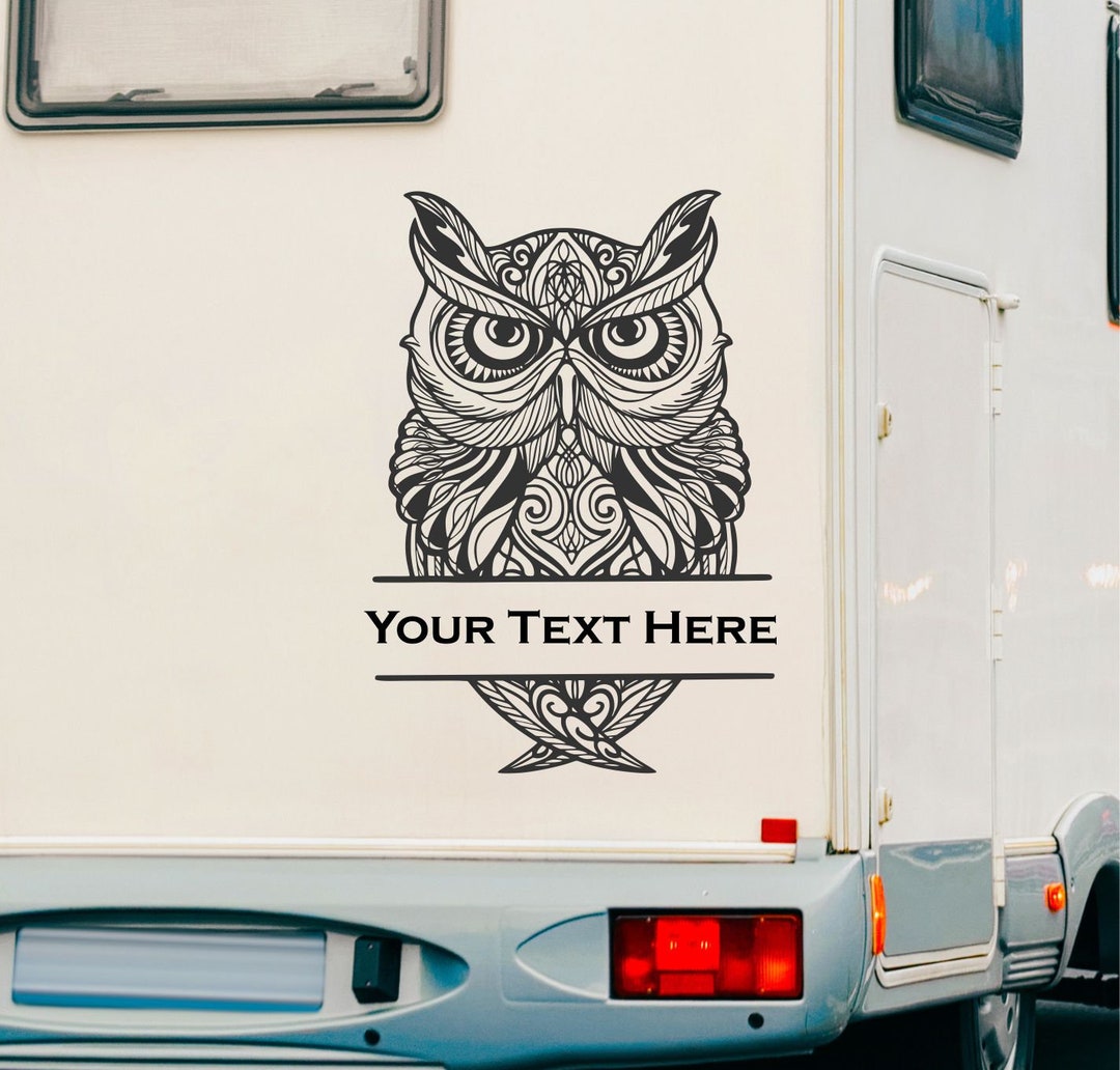 Camper RV Personalized Owl Vinyl Decal / Sticker - Hunting Vinyl ...