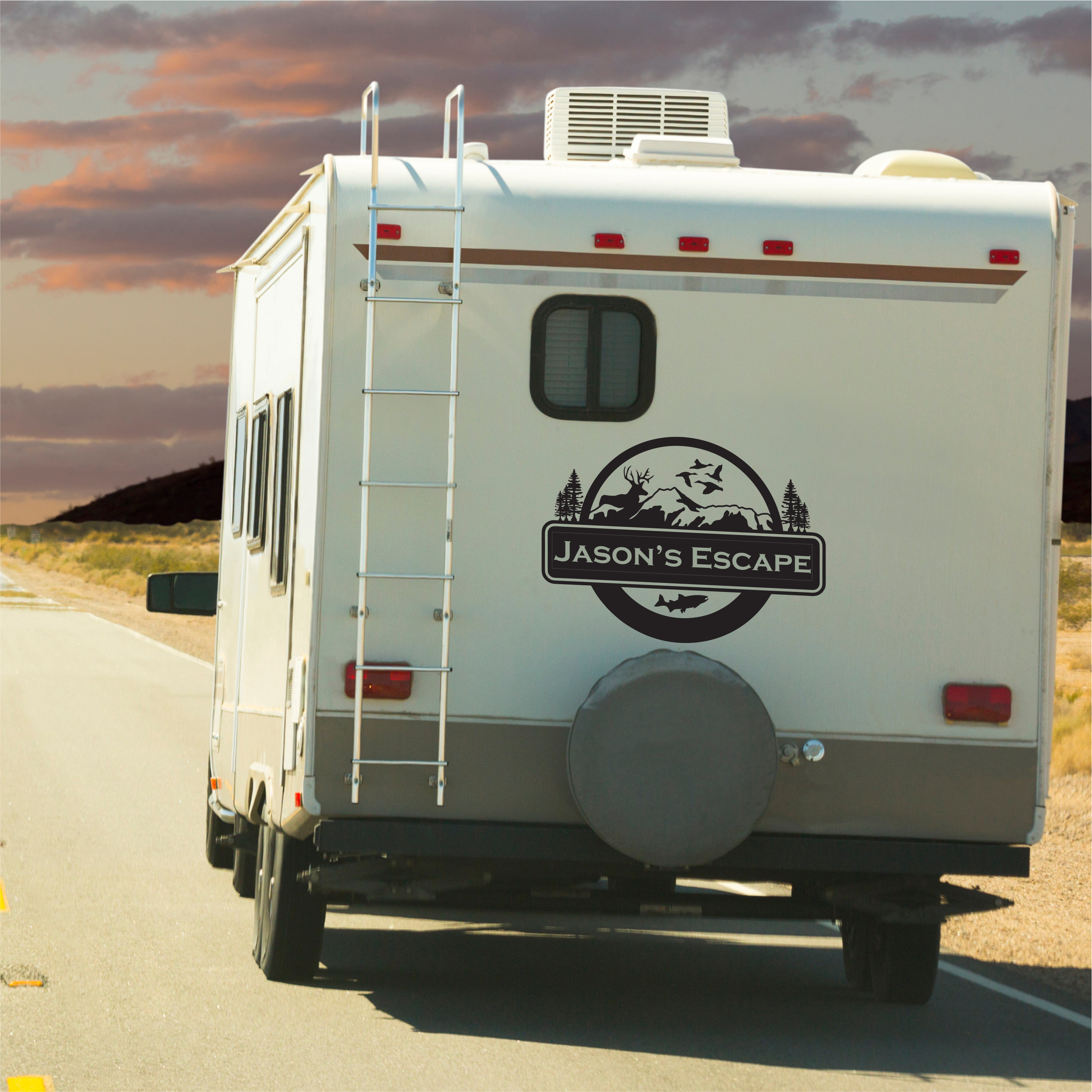 Camper RV Decal / Personalized Whitetail Deer, Forest Sticker, Fish ...