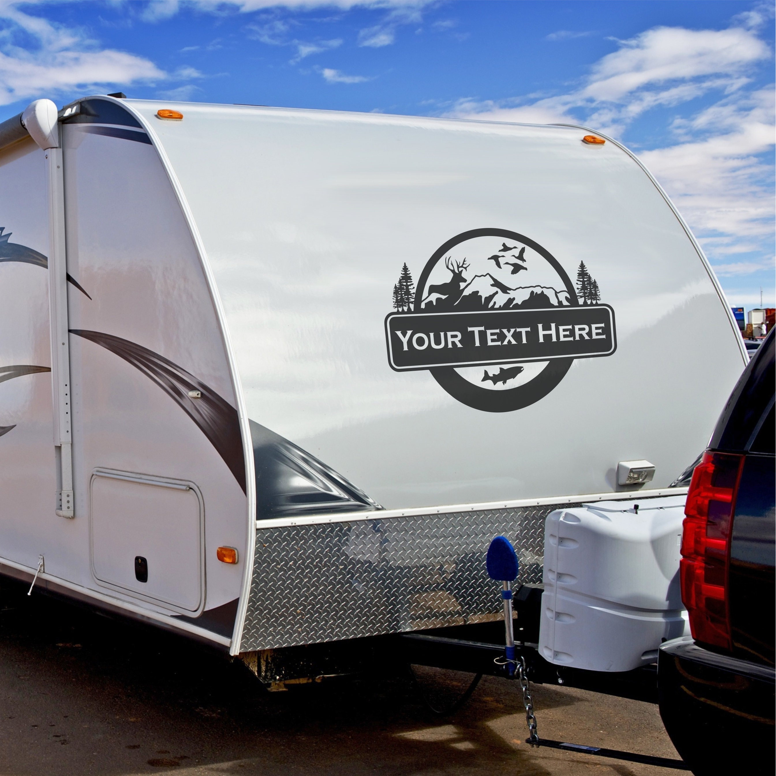 Camper RV Decal / Personalized Whitetail Deer, Forest Sticker, Fish ...