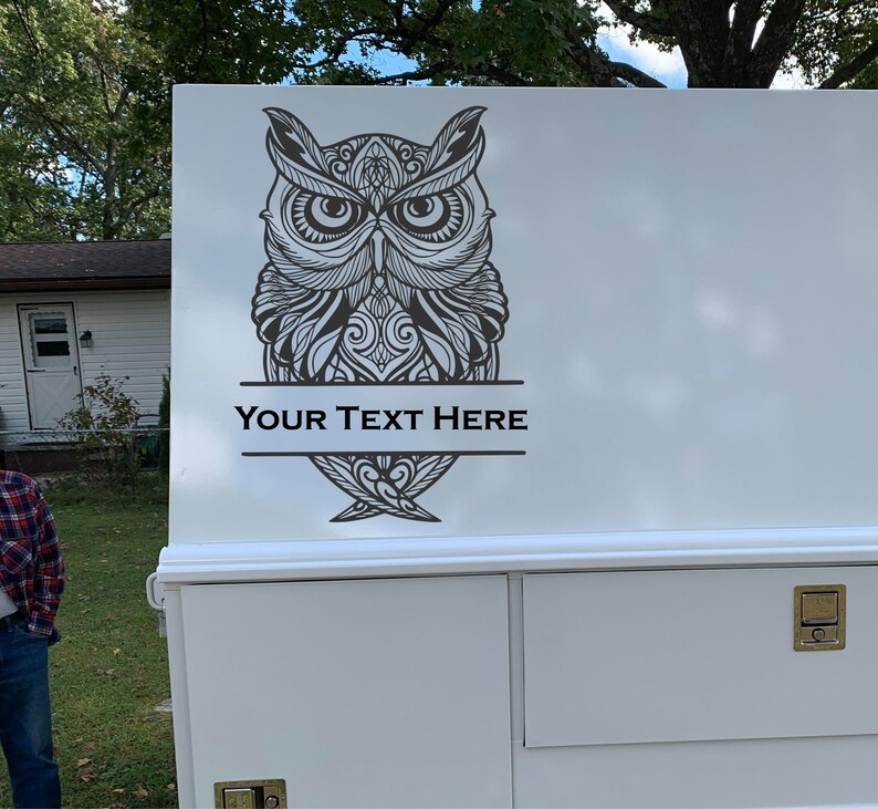 Camper RV Personalized Owl Vinyl Decal / Sticker - Hunting Vinyl ...