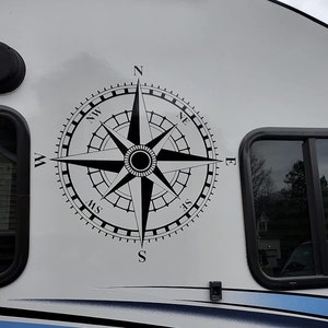 Compass Rose Camper RV Decal. Adventure Awaits Sticker, Travel Sign ...