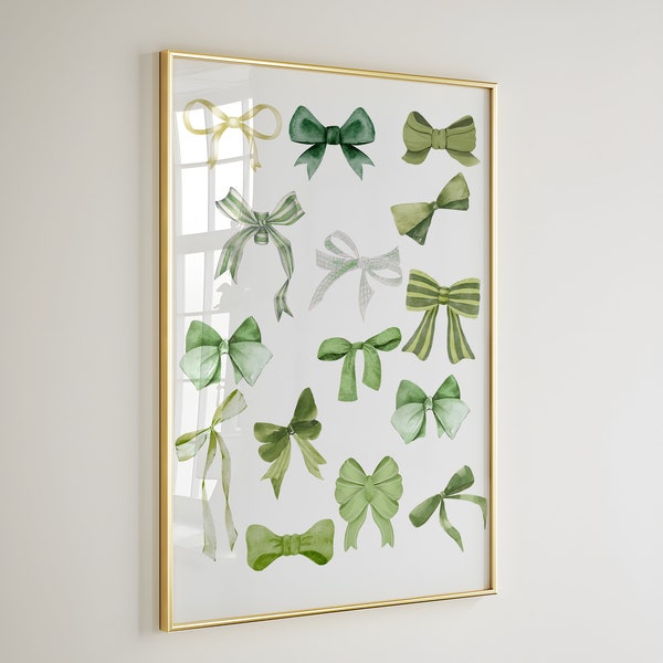 Green Bow Prints - Etsy