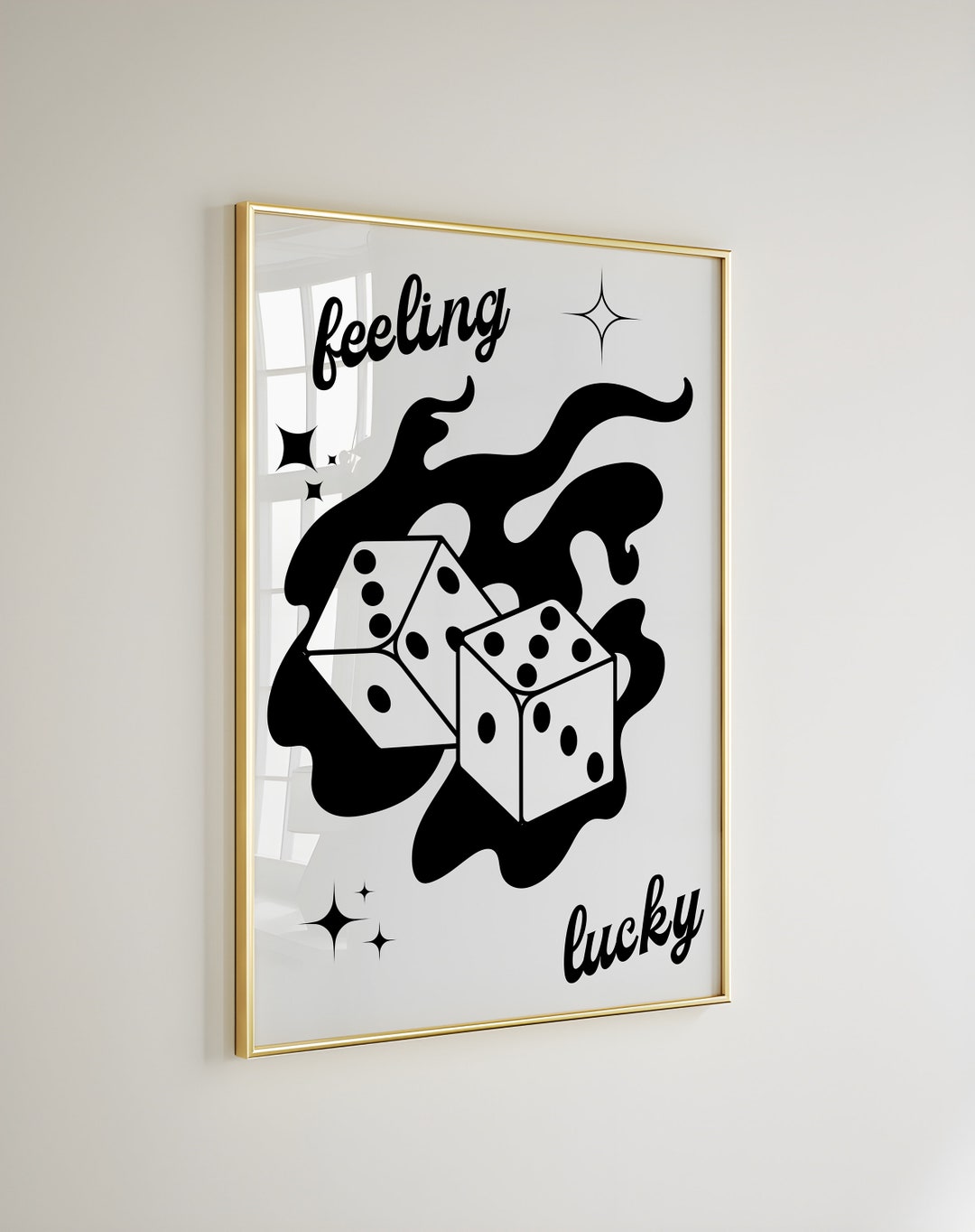 Lucky 777 Dice Poster: Retro Trendy Wall Art (digital Download) - Etsy