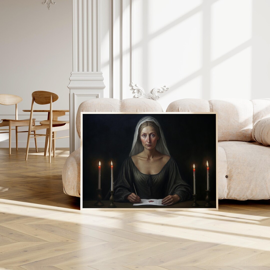 Ghost Lady Portrait, Gothic Victorian Digital Print, Dark Academia ...