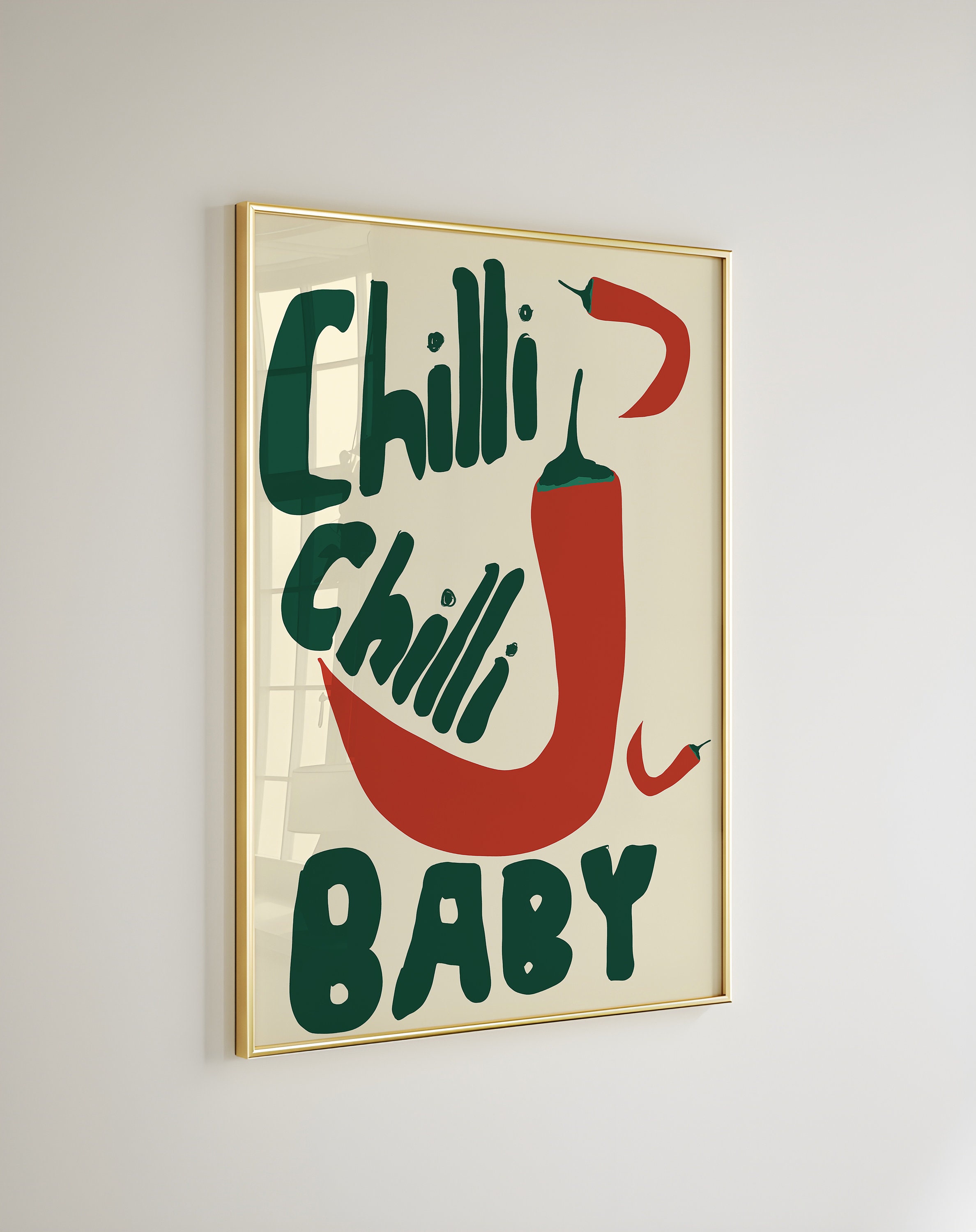 CHILLI CHILLI BABY Poster, Chilli Pepper Wall Art, Cute Hand Drawn Art ...