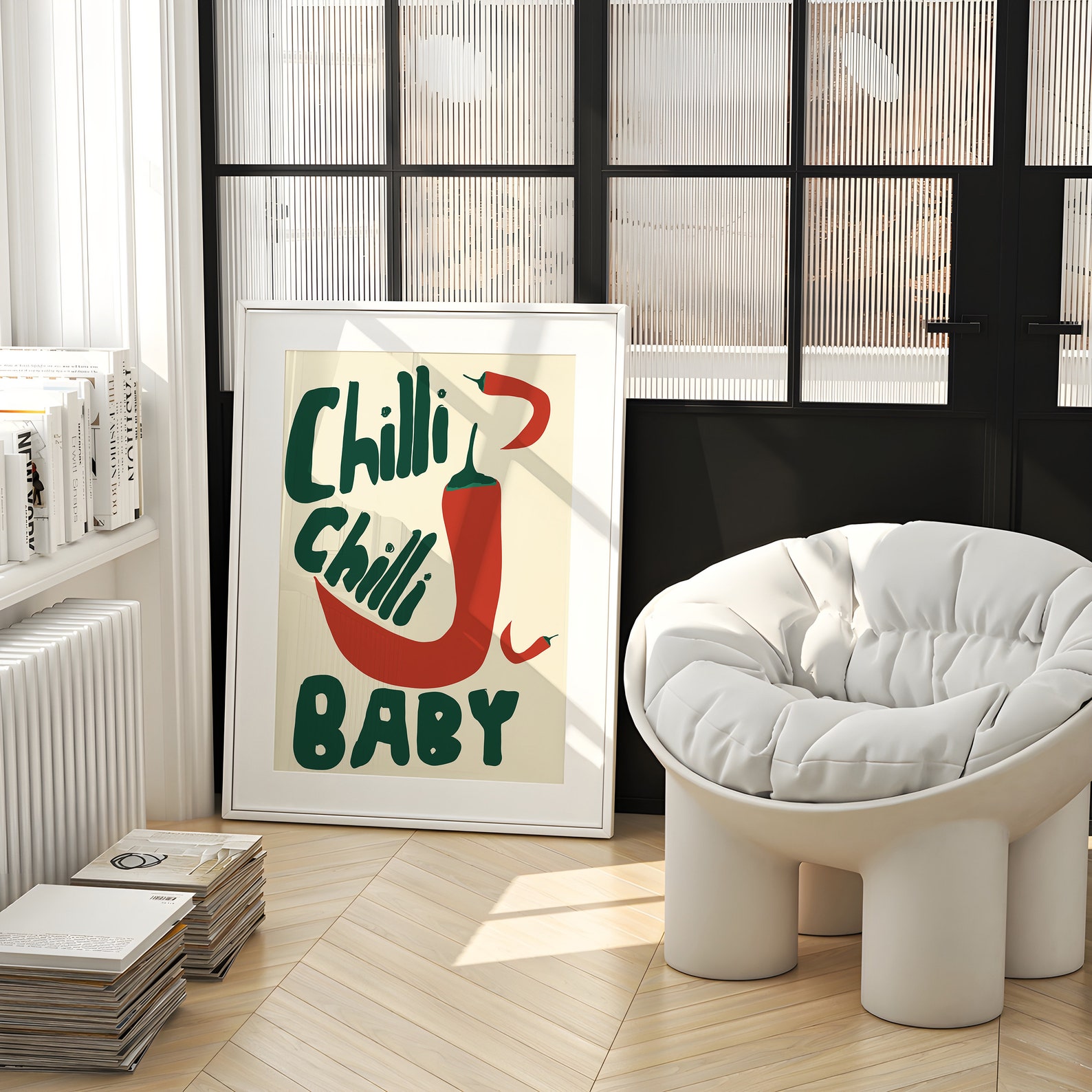 Chilli Chilli Baby Poster: Hand-drawn Kitchen Art (digital Download) - Etsy