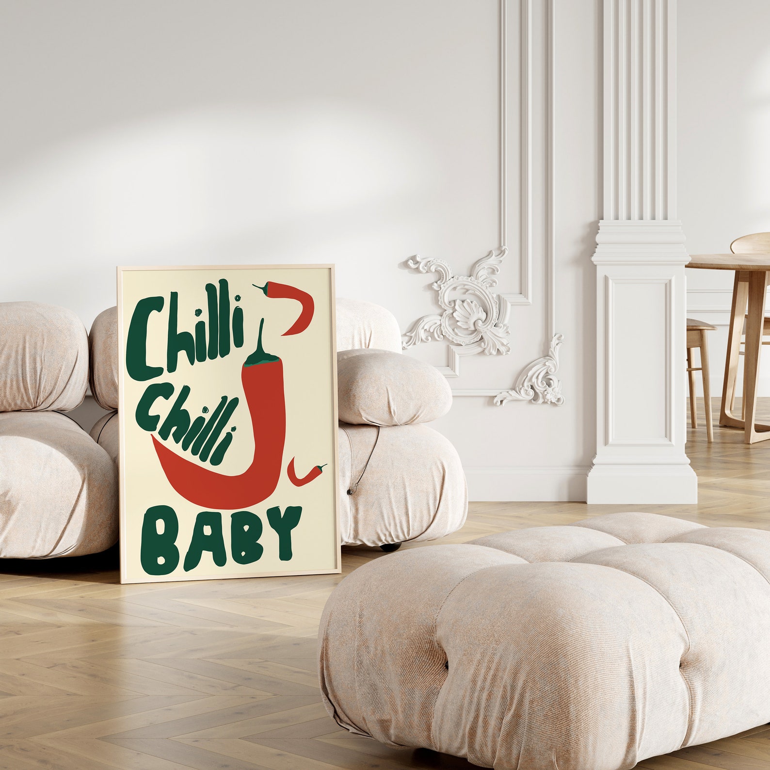 Chilli Chilli Baby Poster: Hand-drawn Kitchen Art (digital Download) - Etsy