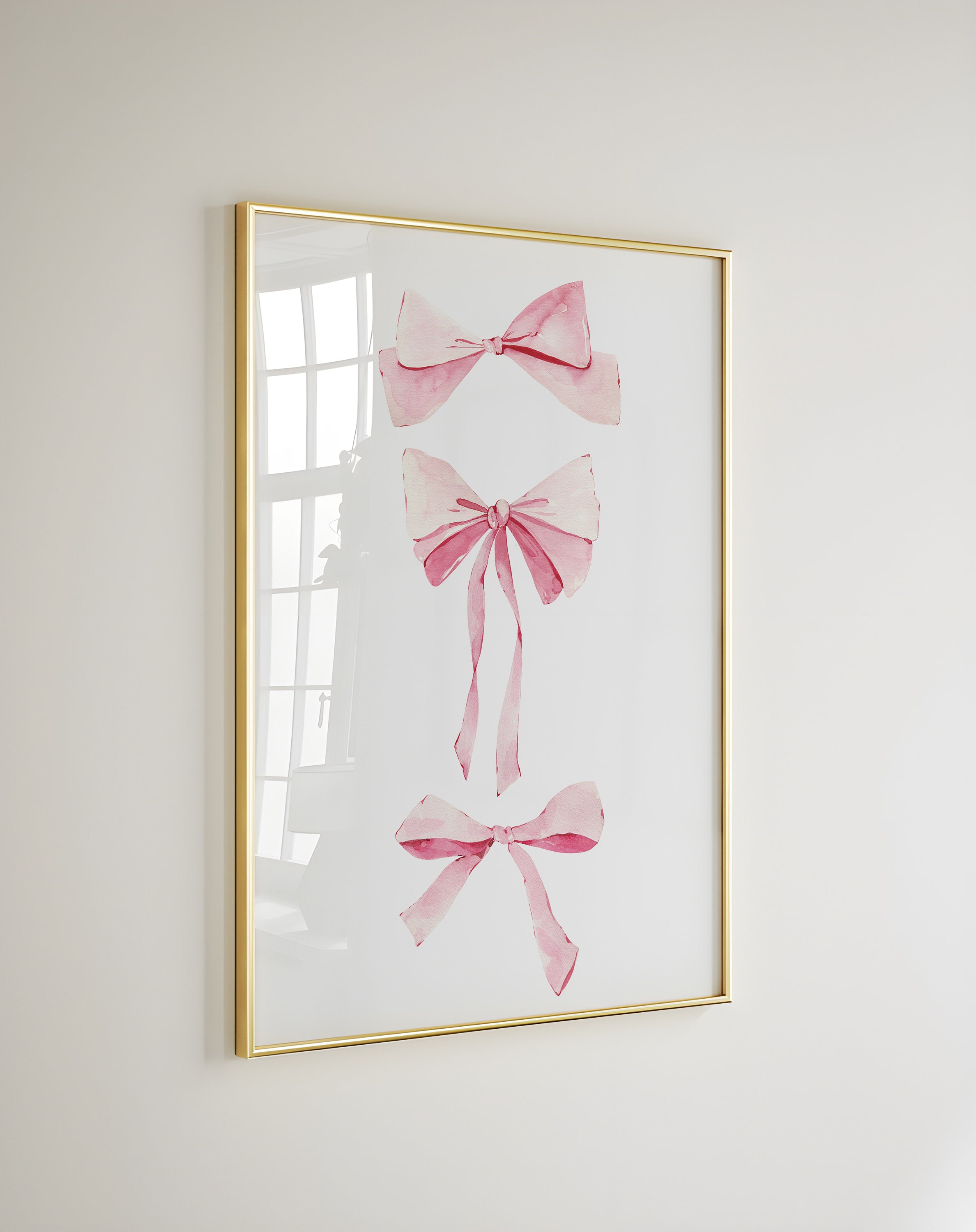 PINK BOW PRINT, Girly Aesthetic Poster, Vintage Hand Drawn Illustration ...