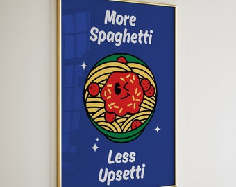 Spaghetti Wall Print, Retro Kitchen Wall Decor, Digital Download Print ...