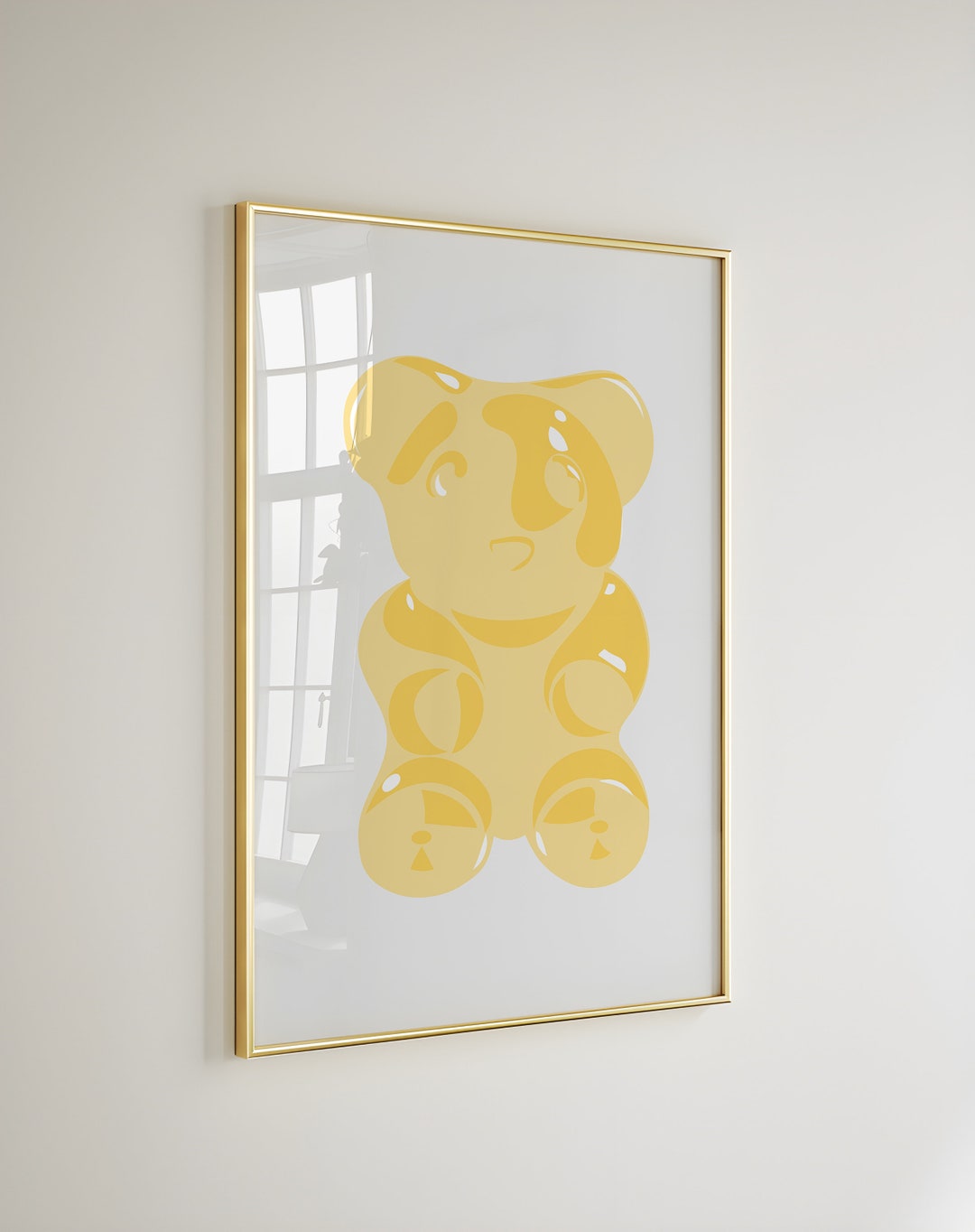 Gummy Bear YELLOW Poster, Pink Preppy Wall Art, Girly Wall Art, Nursery ...