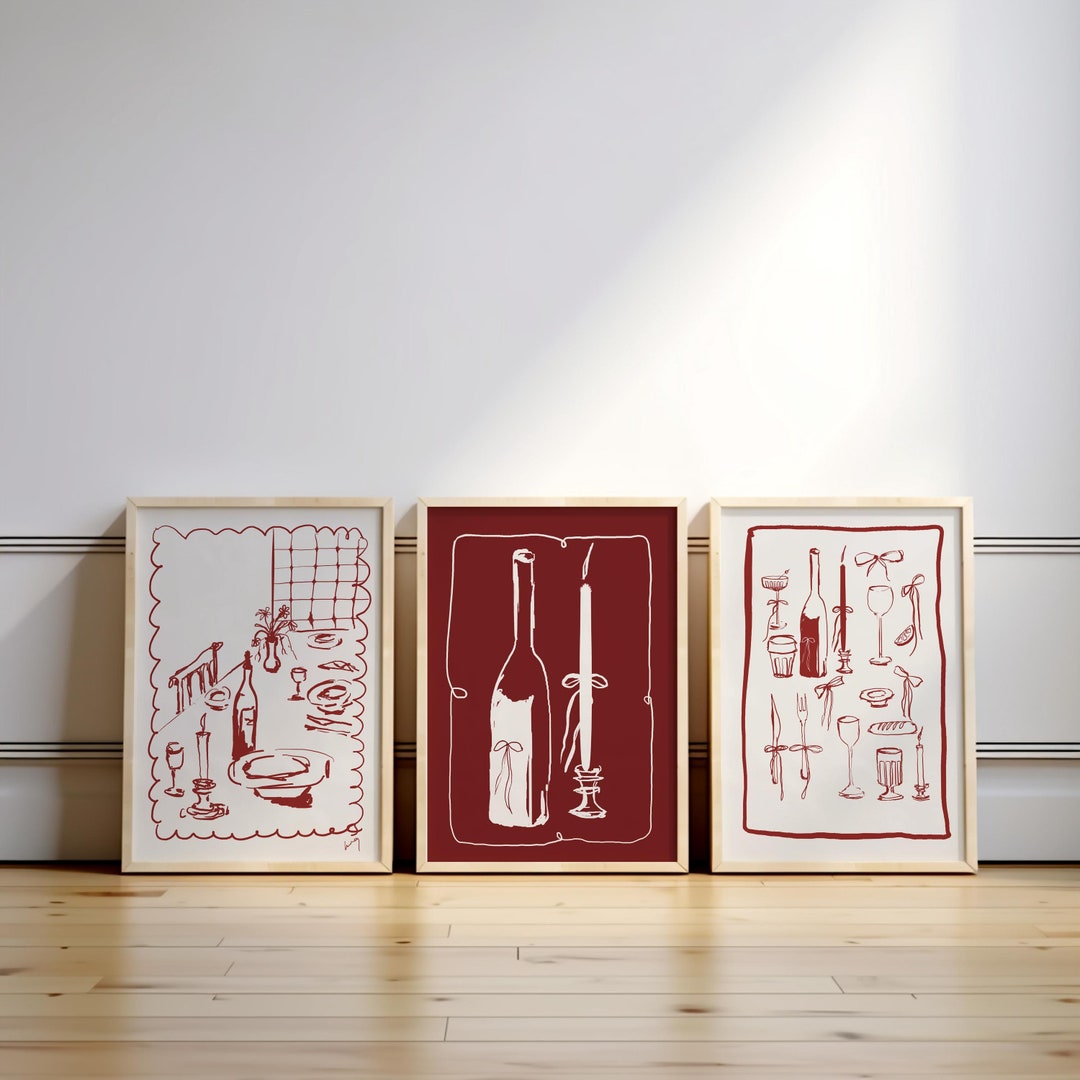 Retro Kitchen Prints Set: Modern Dining Decor (digital Download) - Etsy