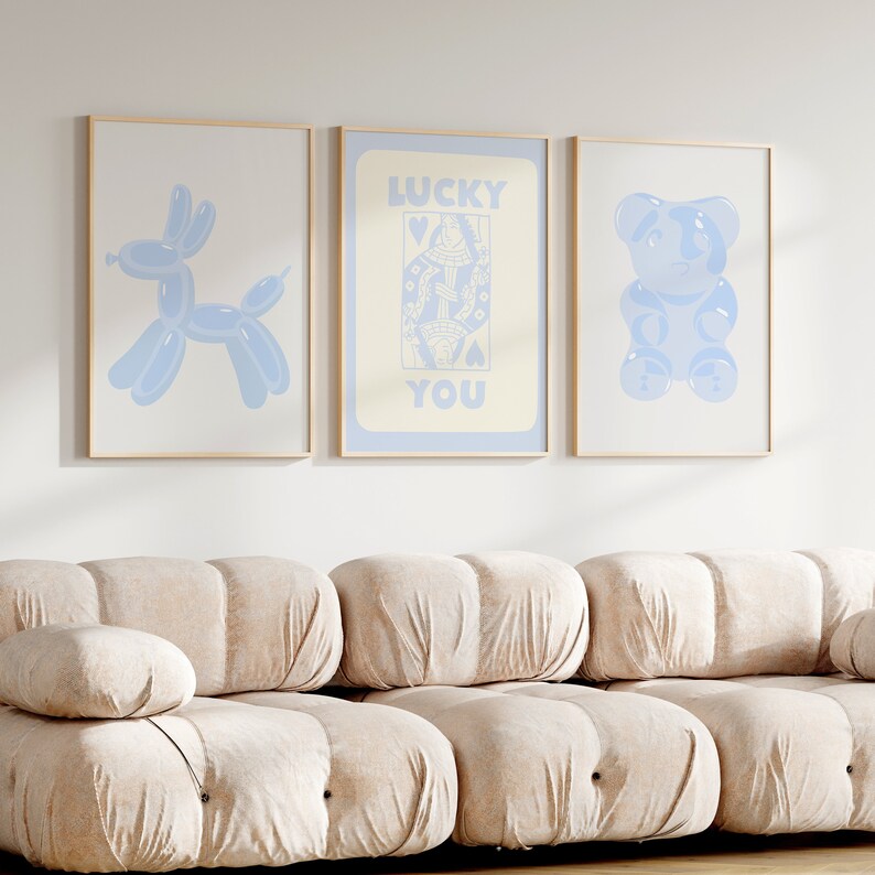 Gummy Bear BLUE Poster, Pink Preppy Wall Art, Girly Wall Art, Nursery ...