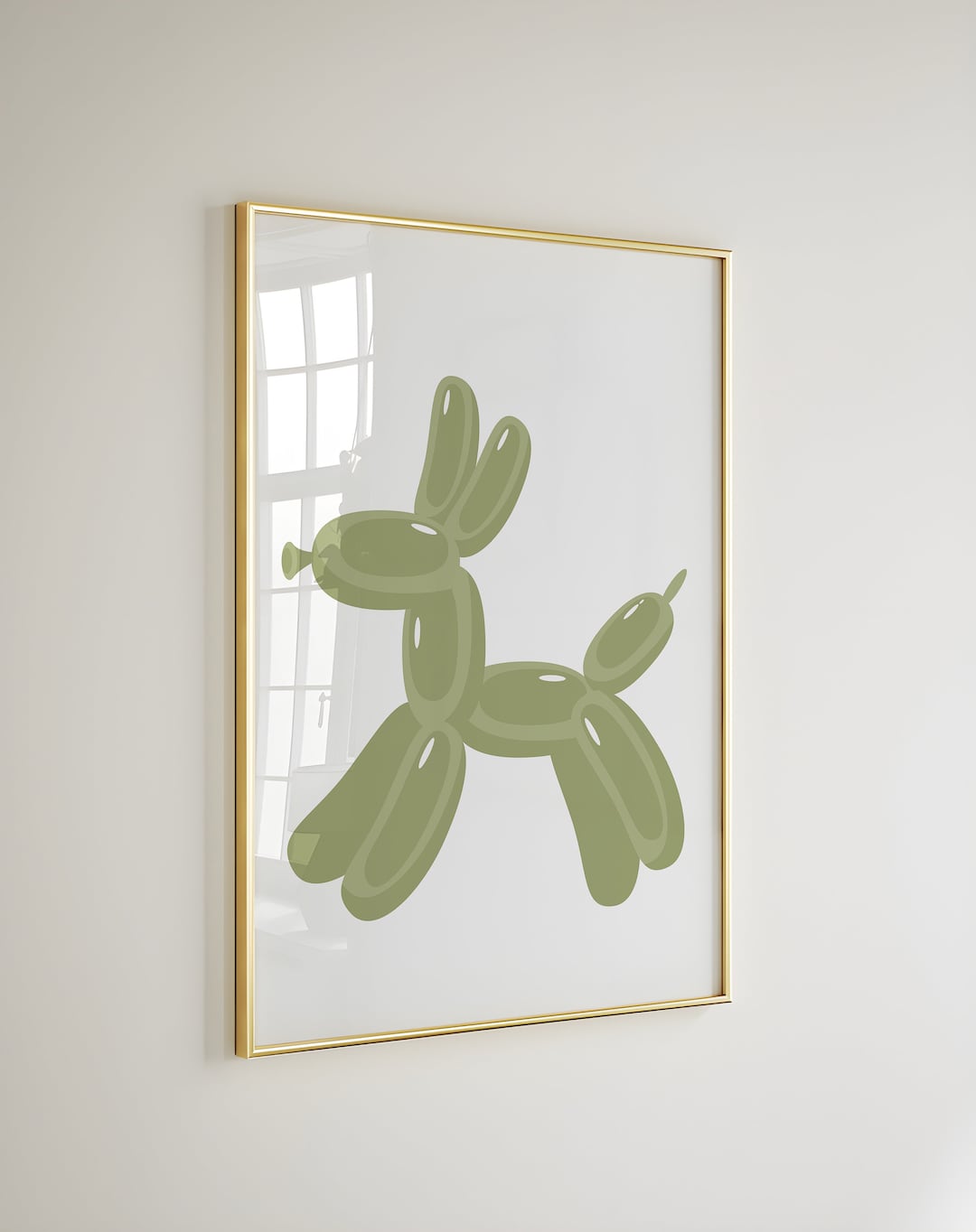 Balloon Dog Print, Green Modern Wall Art (digital Download) - Etsy