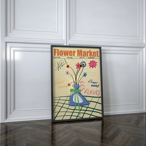 Retro Flower Market Poster: Abstract Floral Print (digital Download) - Etsy