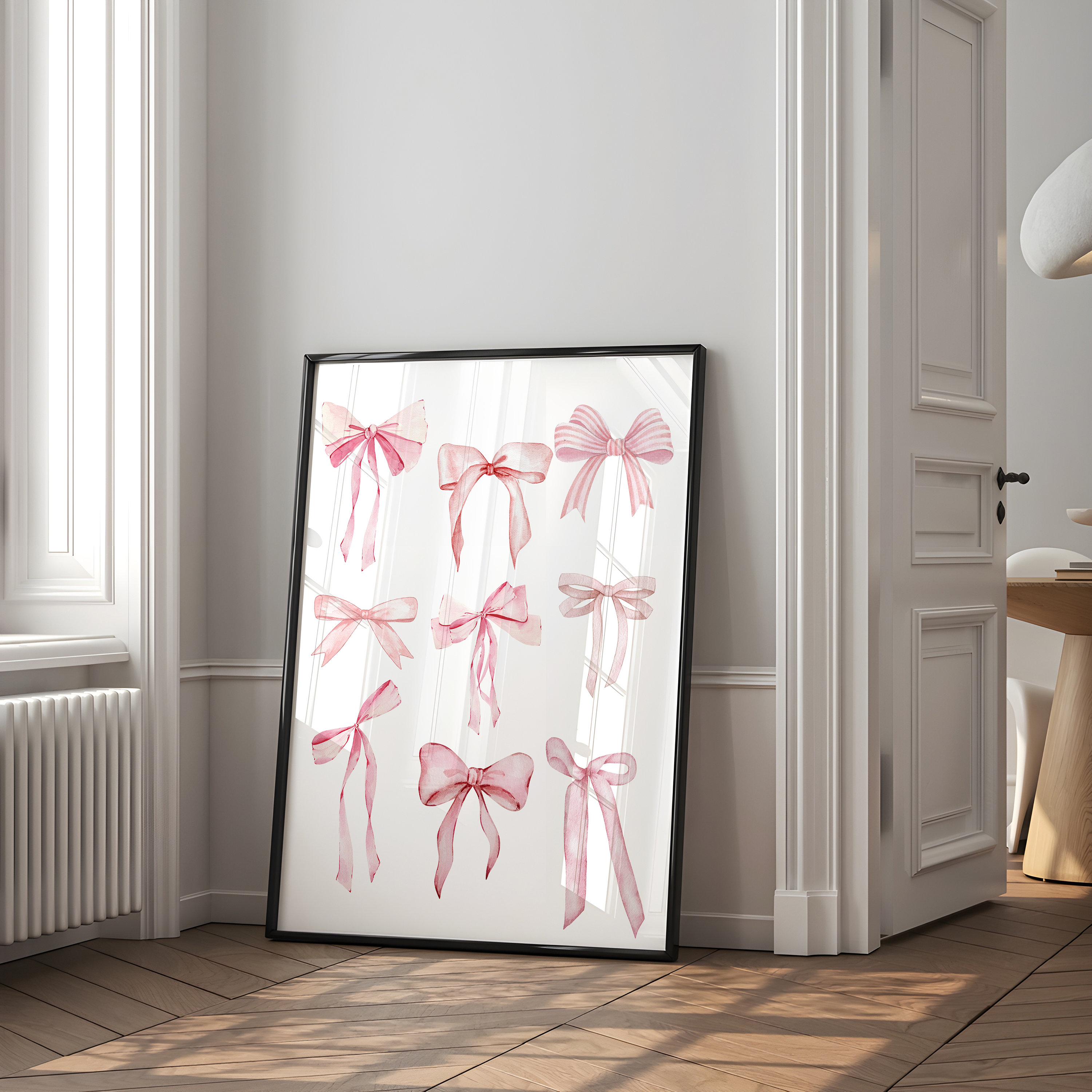 PINK BOWS PRINT, Girly Aesthetic Poster, Vintage Hand Drawn ...
