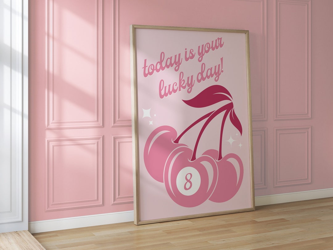 Retro 8 Ball Posters, Lucky Girl Syndrome Decor, Trendy Wall Art, Lucky ...