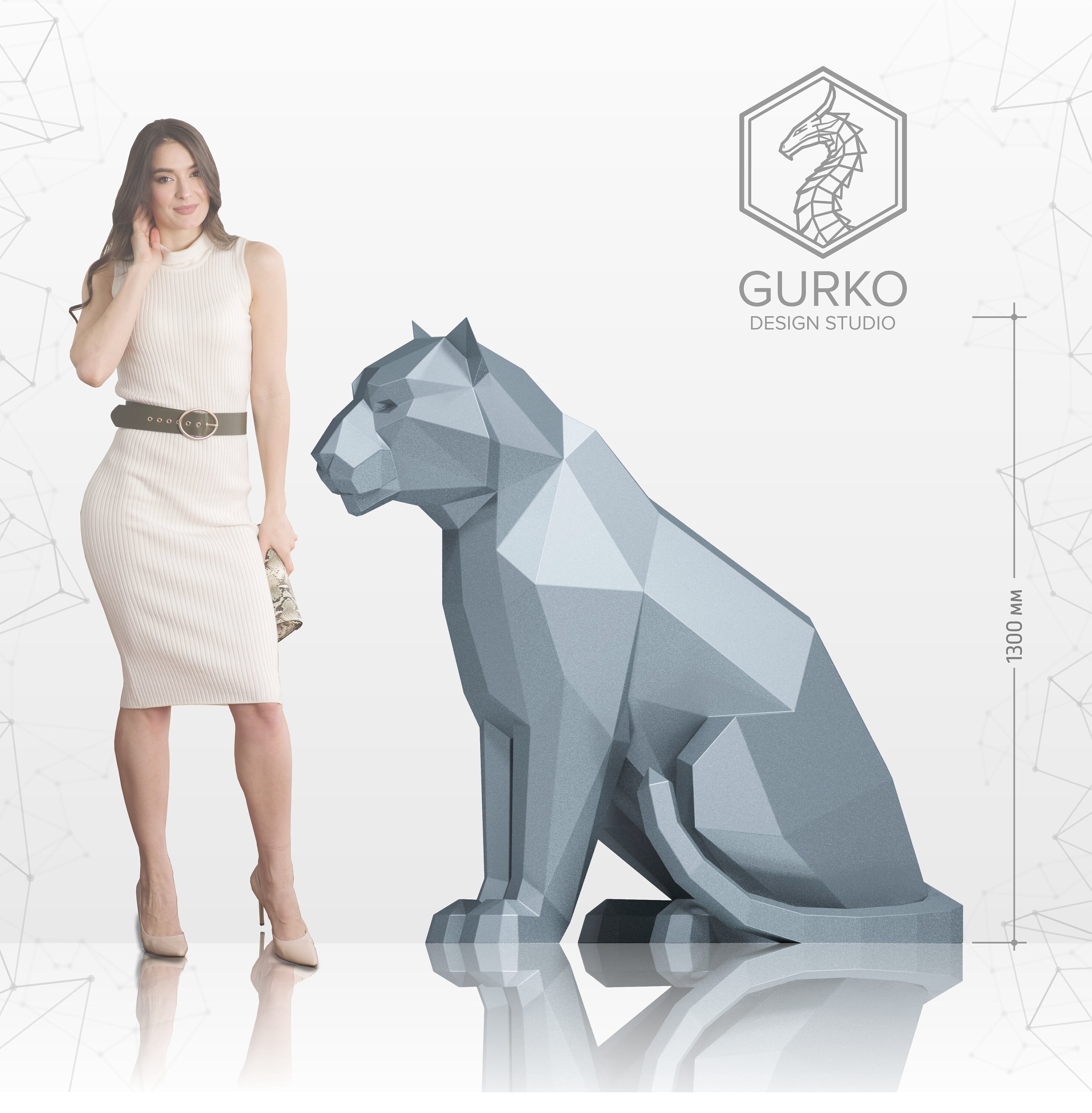 Sitting Tiger Metal Papercraft, Dxf, Gurko, Weldart, Metalart, 3D ...