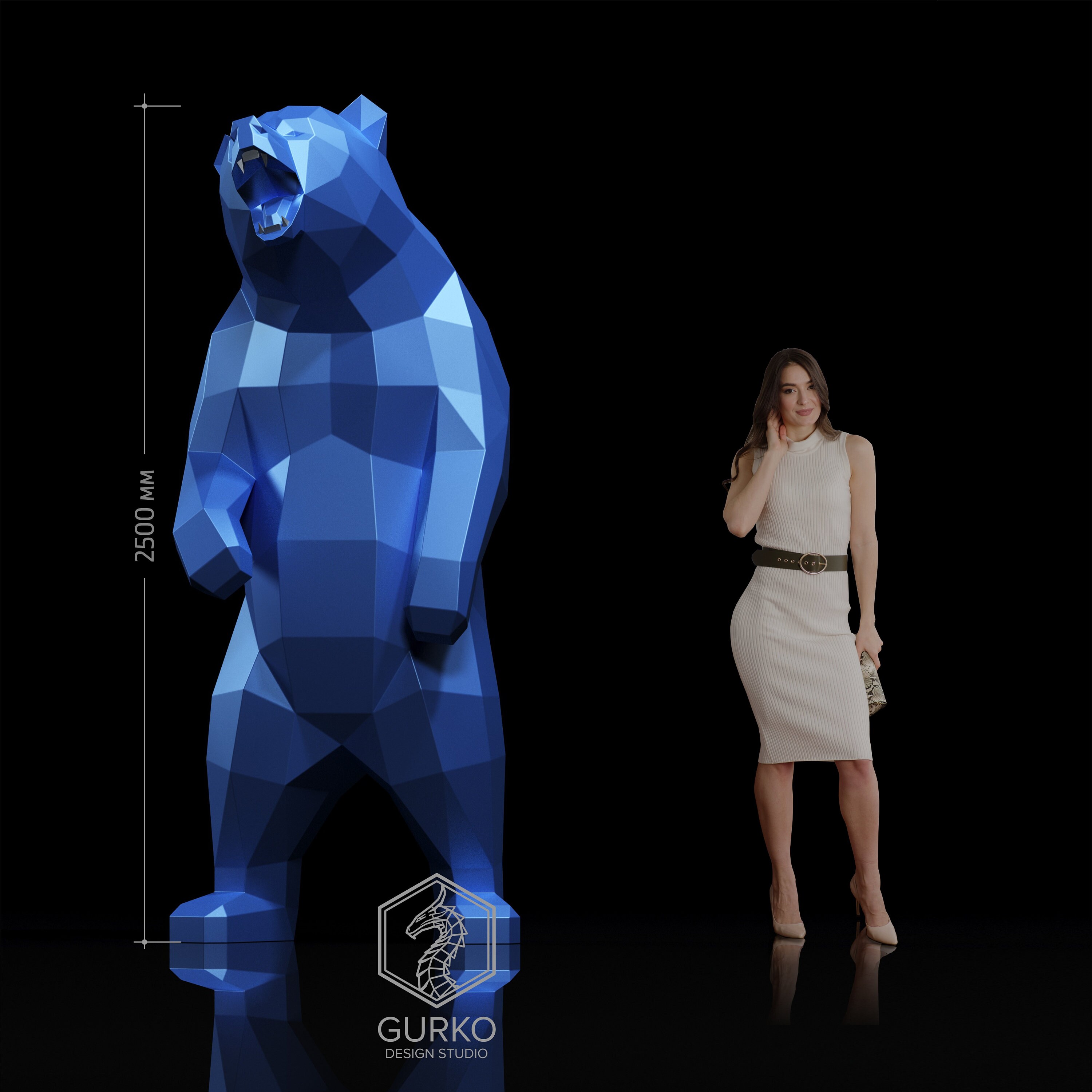 Angry Bear Metal Papercraft, Dxf, Gurko, Weldart, Metalart, 3D Origami ...