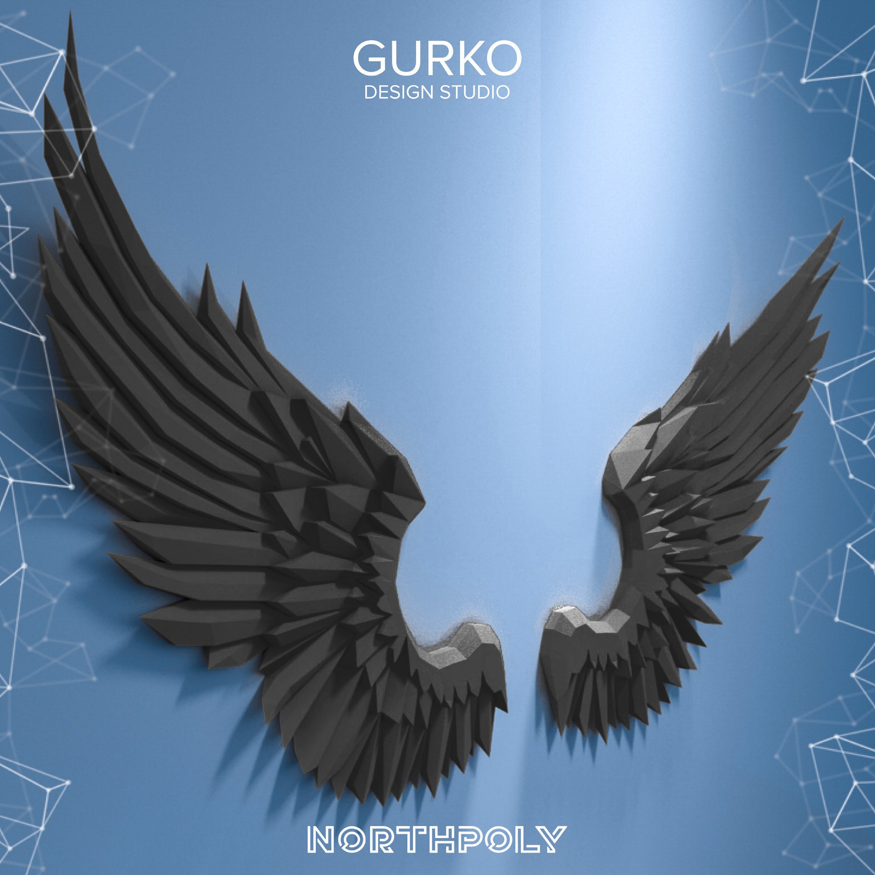 Angel Wings Papercraft, Gurko, 3D Papercraft, Pepakura, Lowpoly, Low ...