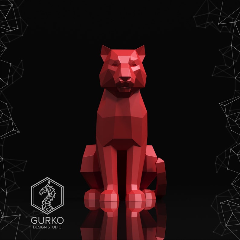 Sitting Tiger Metal Papercraft, Dxf, Gurko, Weldart, Metalart, 3D ...