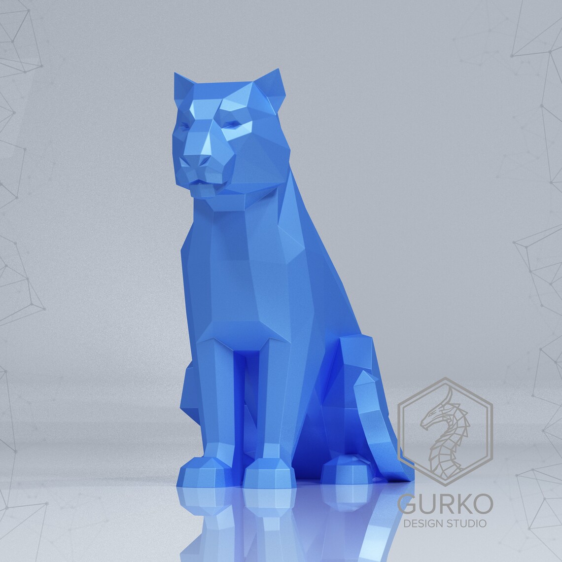 Sitting Tiger Metal Papercraft, Dxf, Gurko, Weldart, Metalart, 3D ...