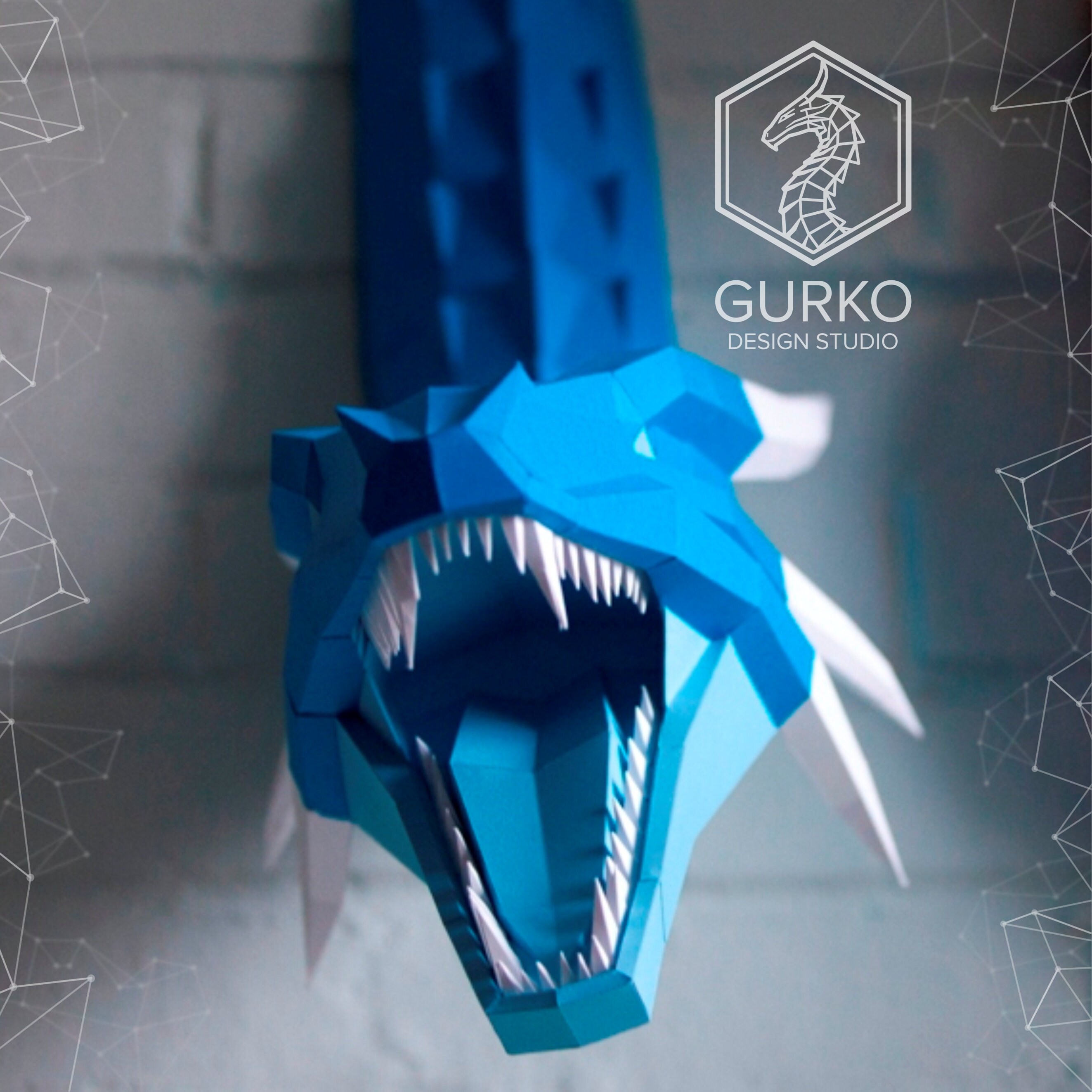 Ice Dragon Papercraft, Gurko, DIY Origami, Lowpoly Dragon Pepakura ...