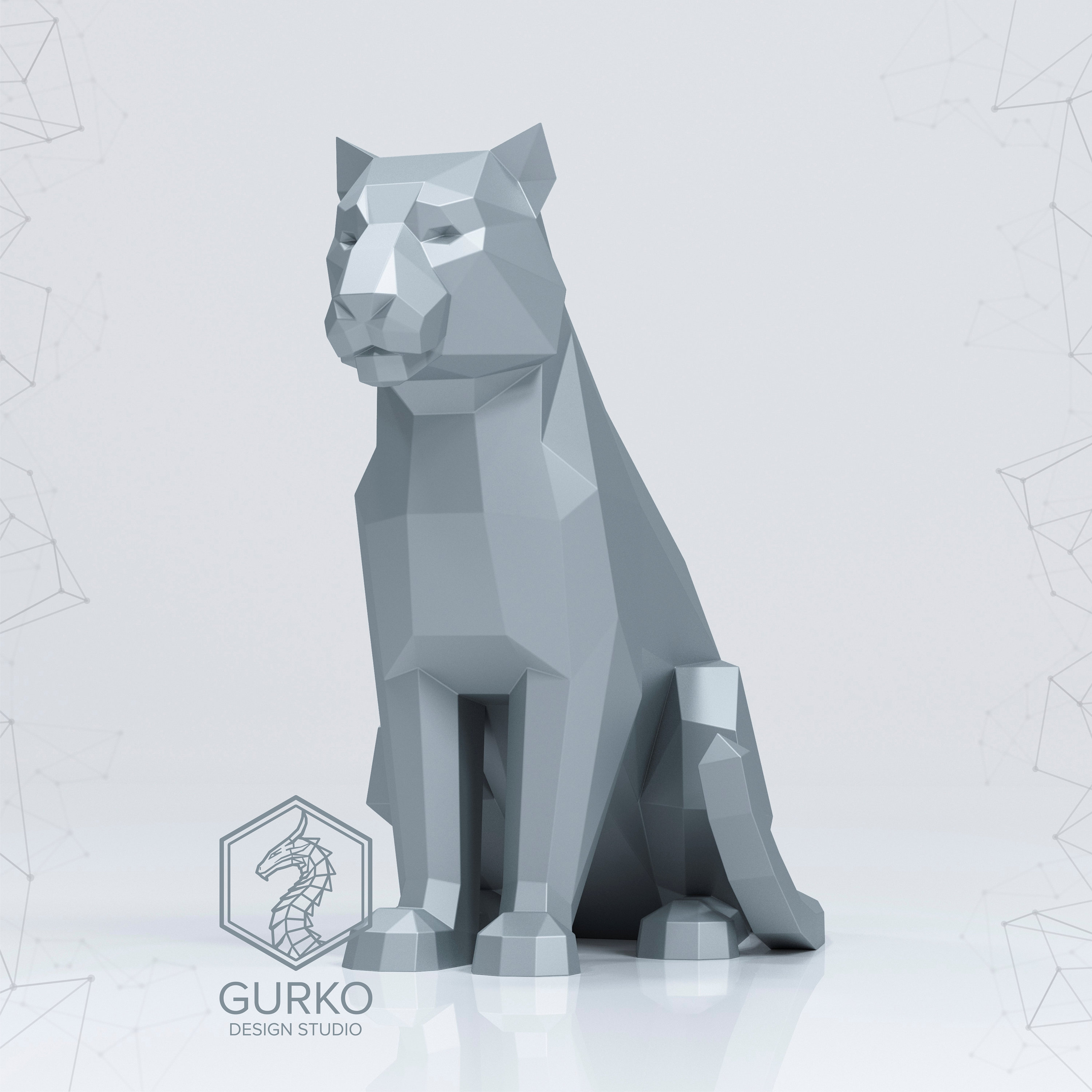 Sitting Tiger Metal Papercraft, Dxf, Gurko, Weldart, Metalart, 3D ...