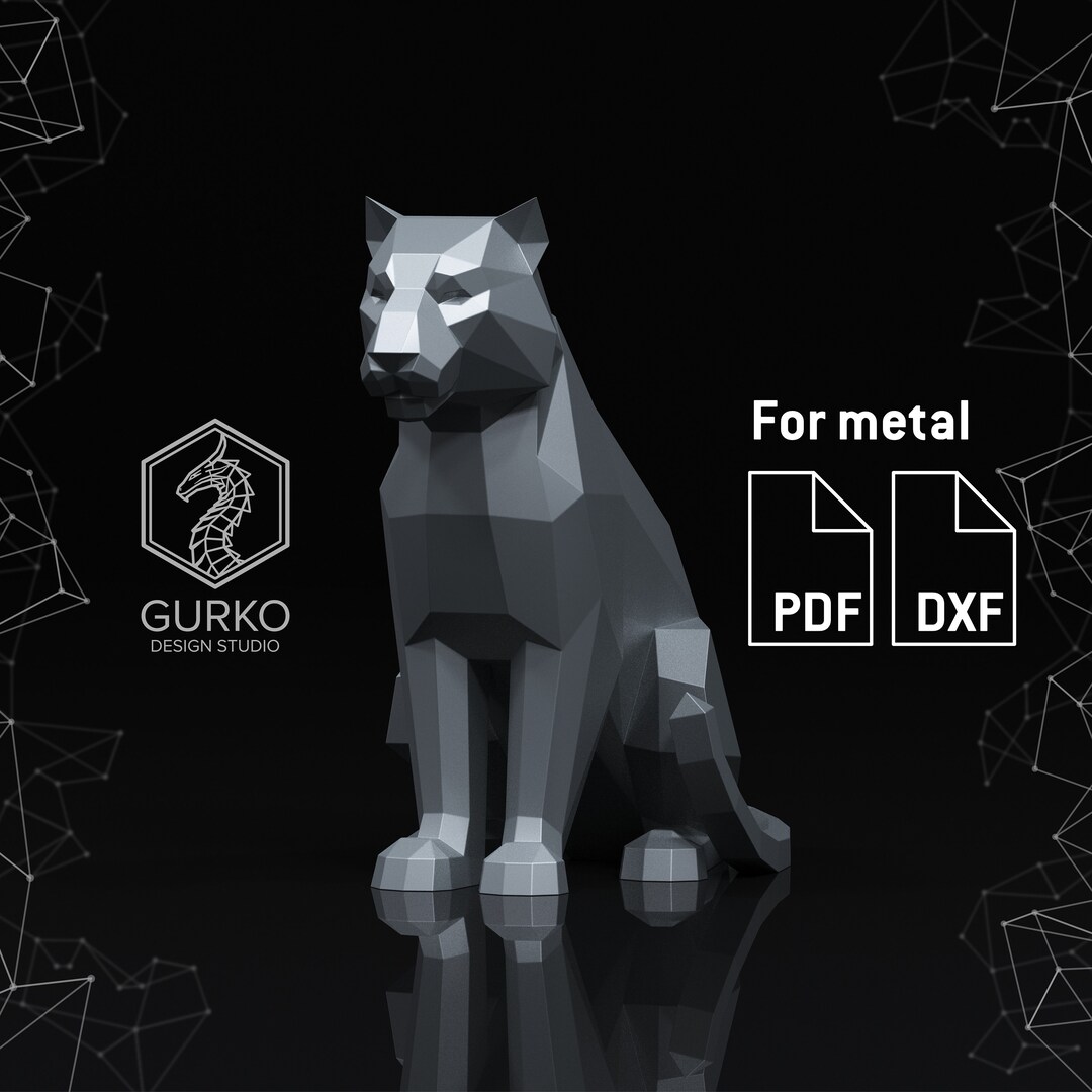 Sitting Tiger Metal Papercraft, Dxf, Gurko, Weldart, Metalart, 3D ...