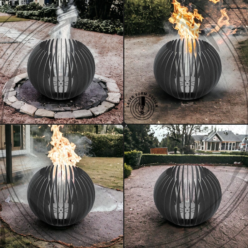 Flower Bud Fire Pit Dxf Files for Laser, Plasma. Grill, BBQ, Foldable ...