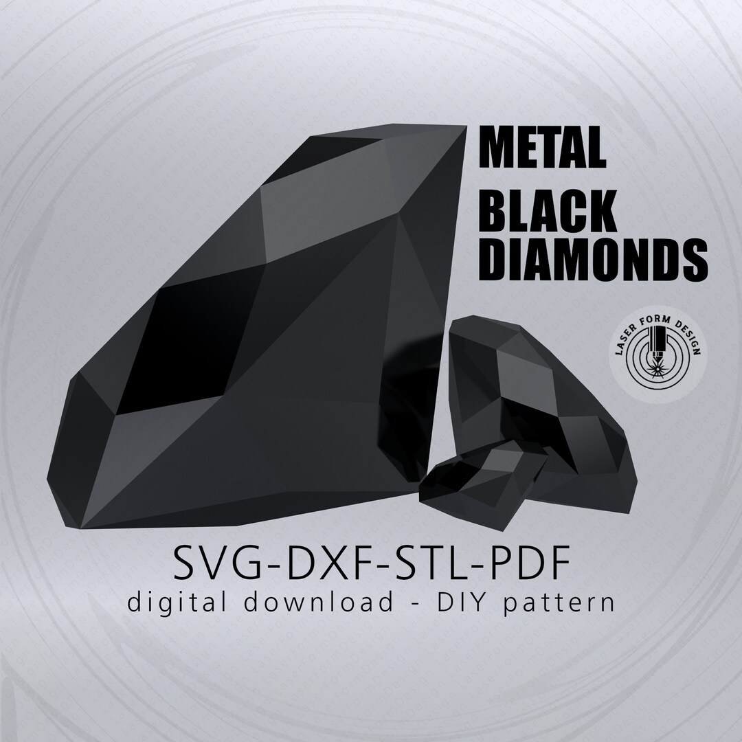 Black Diamonds Metal Welding DIY Low Poly 3D Model, Dxf Pattern ...