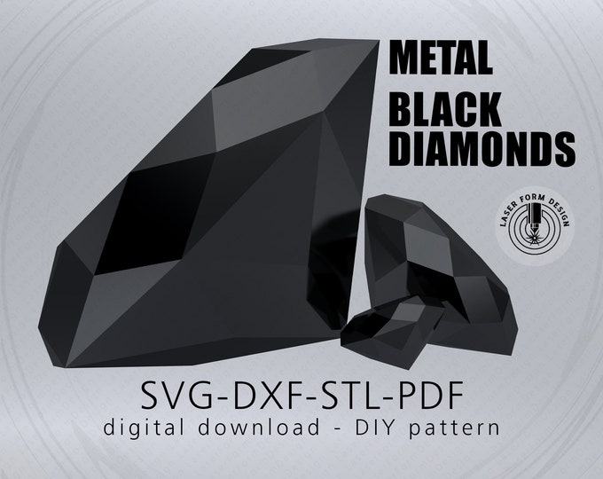 Black Diamonds Metal Welding DIY Low Poly 3D Model, Dxf Pattern ...