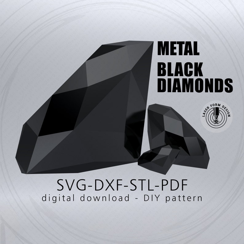 Black Diamonds Metal Welding DIY Low Poly 3D Model, Dxf Pattern ...