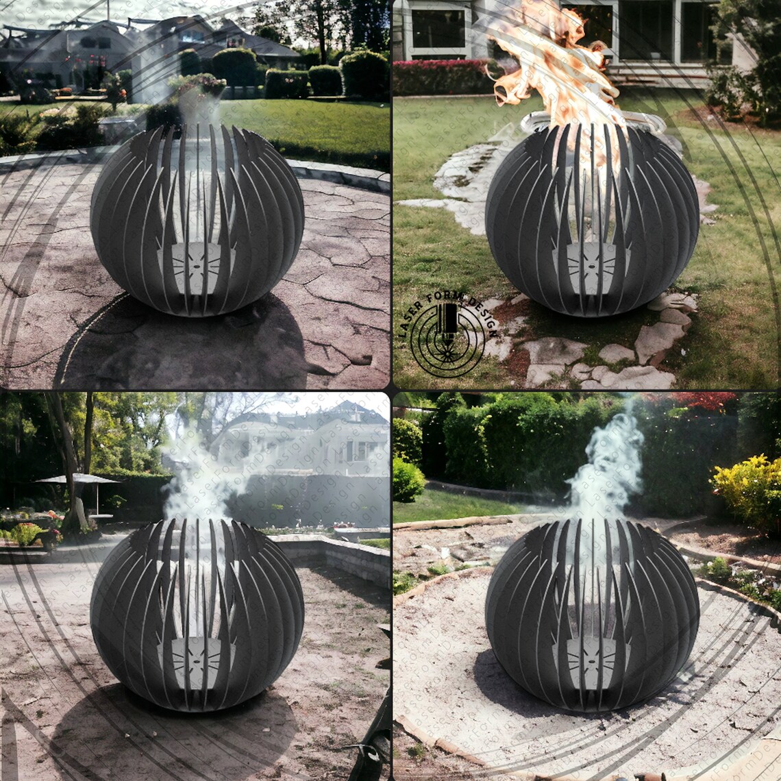 Flower Bud Fire Pit DXF Files: Laser Cut CNC Metalwork (digital ...