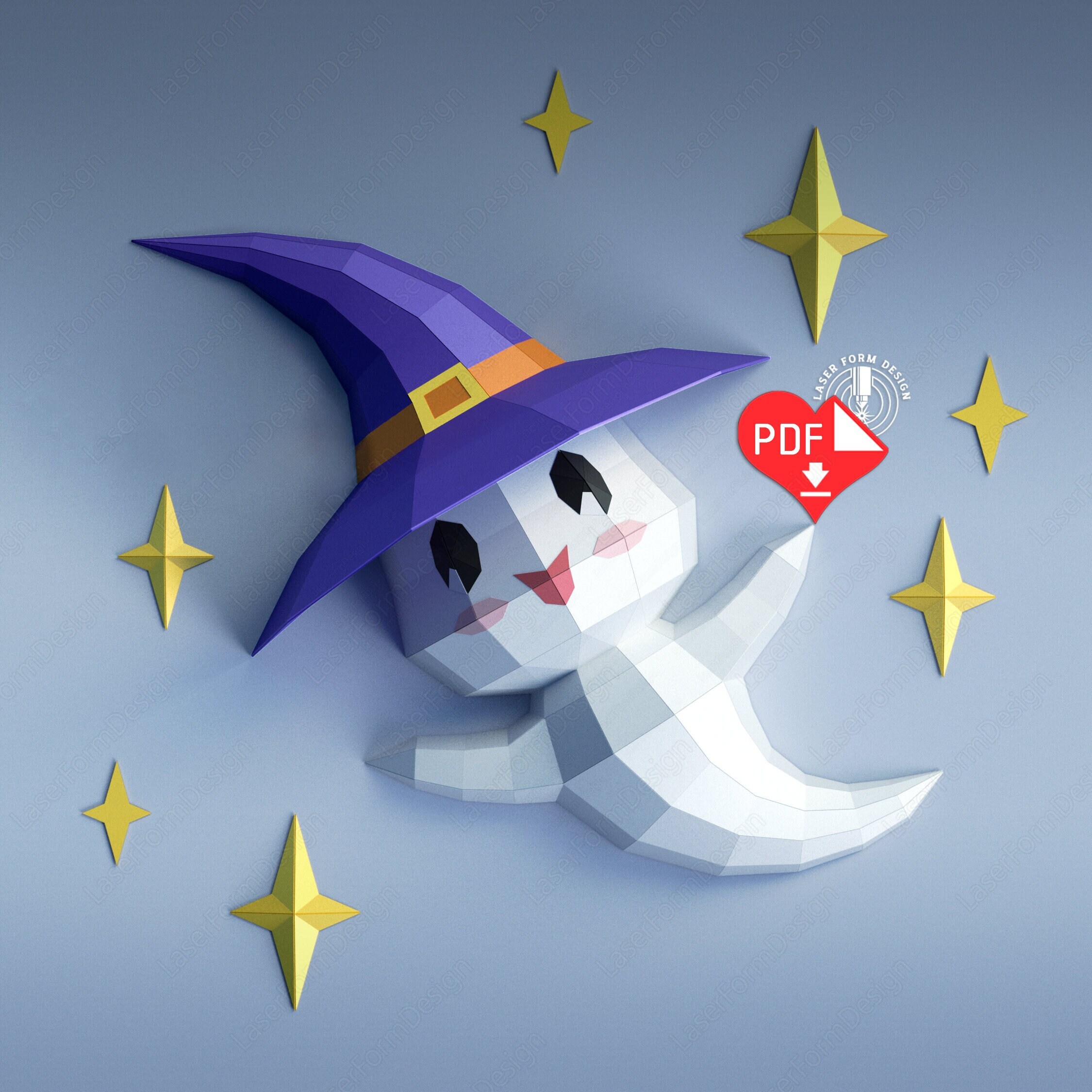 Cute Baby Ghost, 3D Papercraft, Digital Template, Origami, Low Poly ...