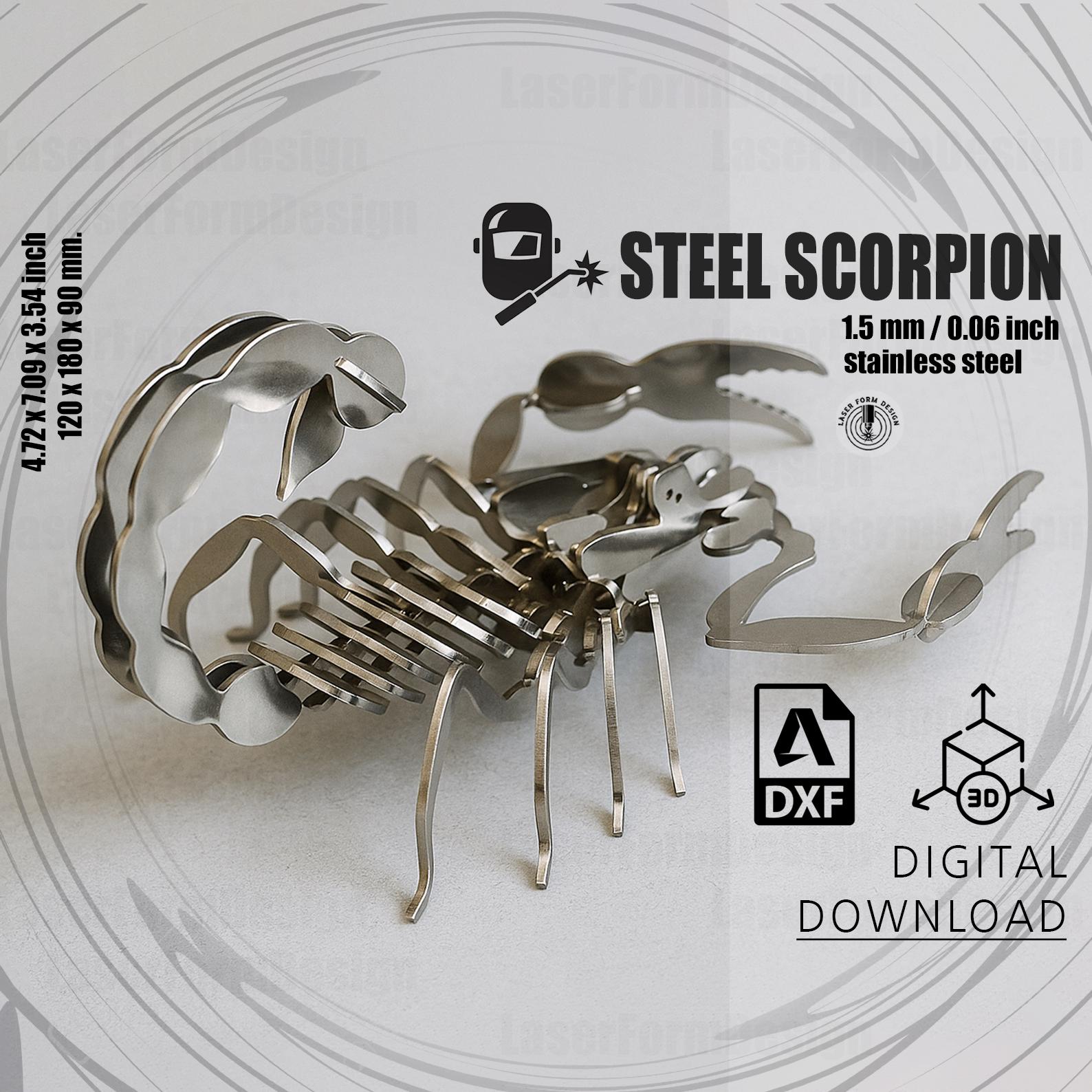 3D Steel Scorpion Puzzle: CNC Laser Cut Metal Sculpture (DXF Files) - Etsy