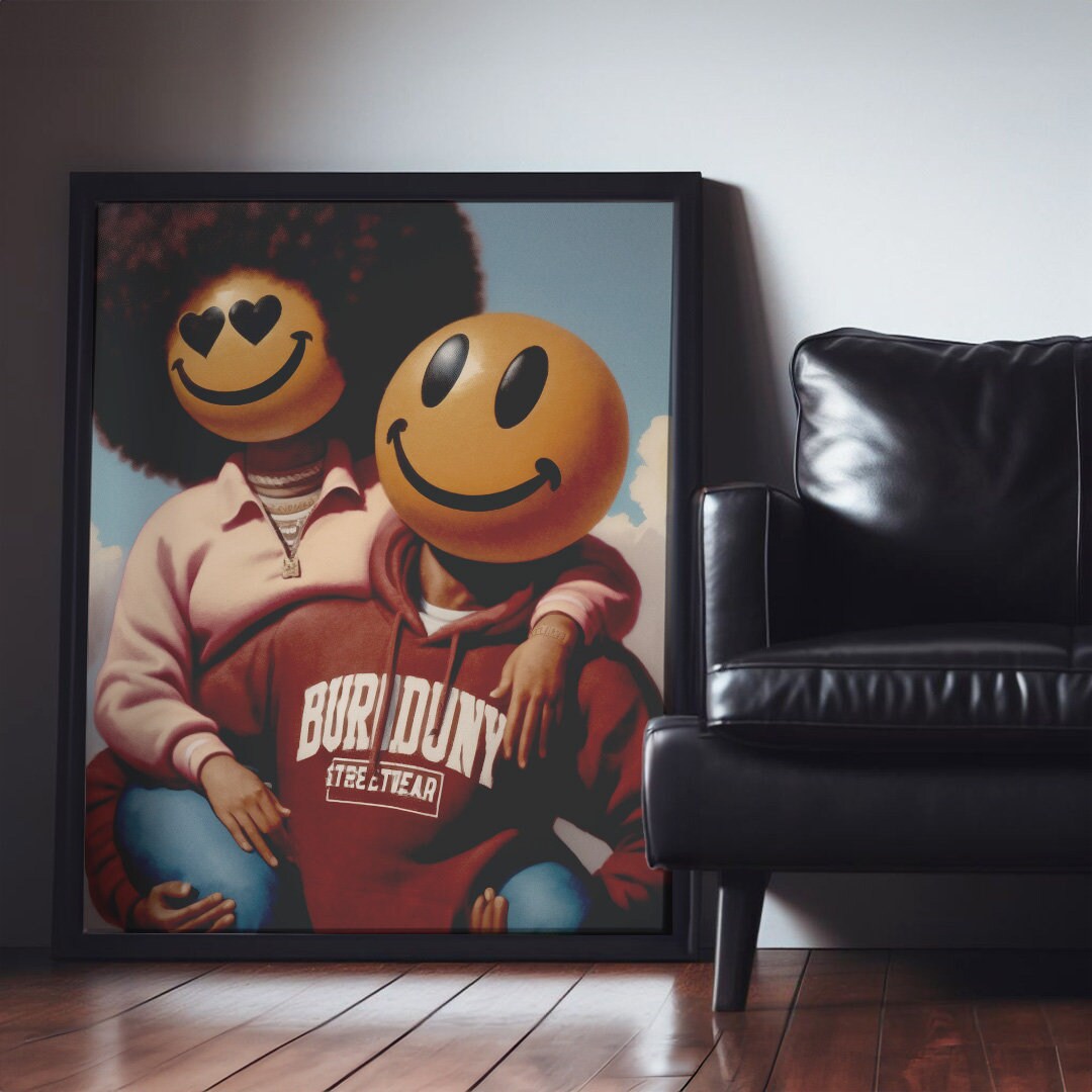 Black Couple Love Wall Art, African American Home, Afrocentric Decor ...