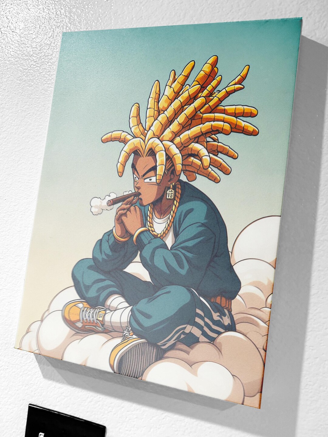 Black Urban Anime Art, Dreadlock Wall Print Poster, Culture Canvas ...