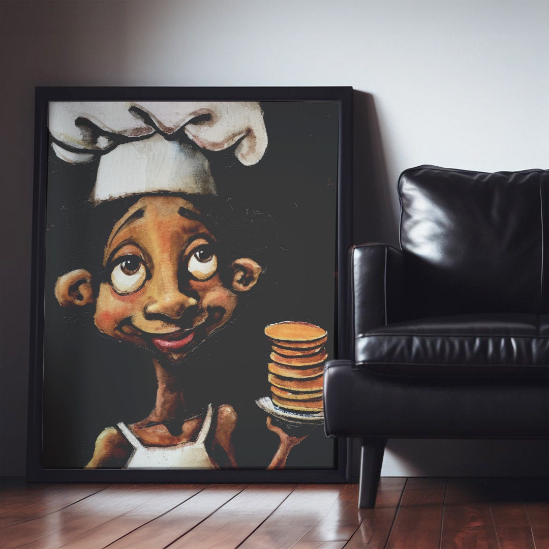 African-american Kitchen Wall Art Poster, Afro Black Chef Gift, Canvas ...