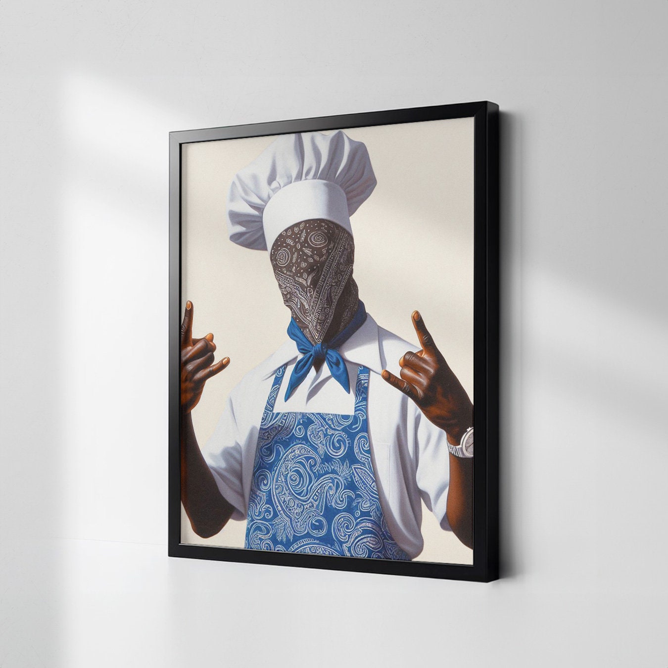 African American Kitchen Wall Art Print, Chef Decor, Canvas Poster, by ...