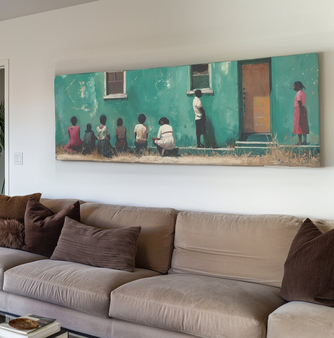 African American Wall Art, Black Inner City Landscape, Vintage Style ...