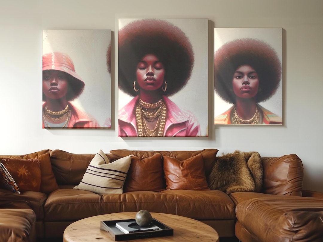 African American Living Room Wall Art, Afrocentric Canvas Print, Afro ...