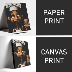 African-american Kitchen Wall Art Poster, Afro Black Chef Gift, Canvas ...