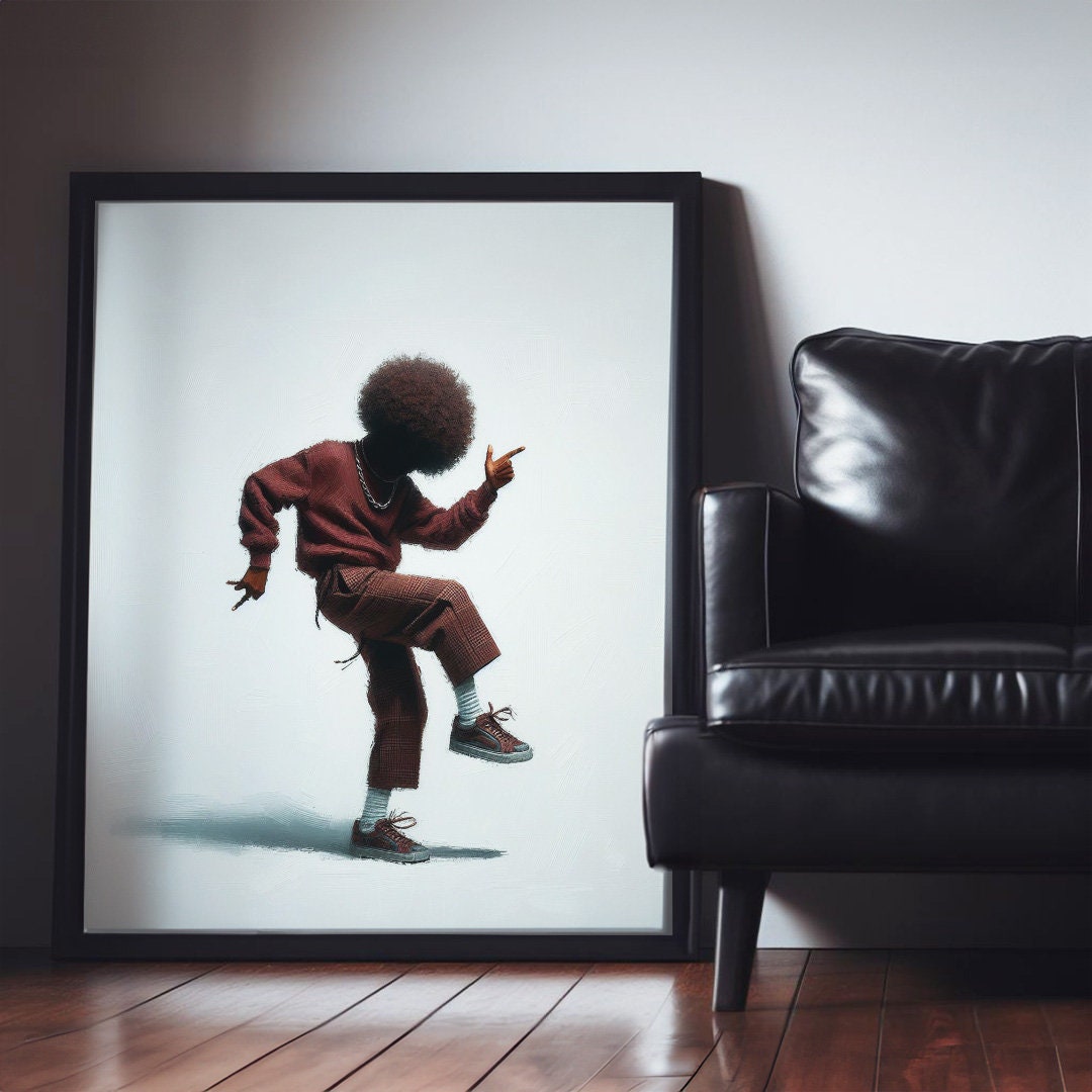 African-american Dance Art Print, Dope Boy Joy Painting, Featureless ...